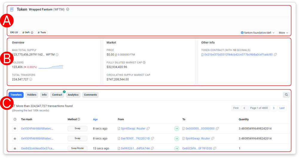 Basescan Information Center | Understanding the Token page